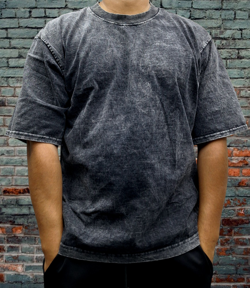 Playera Oversized 240 Gsm Acid Wash Kava Blanks